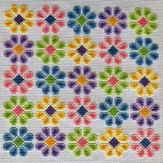 Daisy Flower Cross-stitch Chart Design Pdf Download Pattern - Etsy