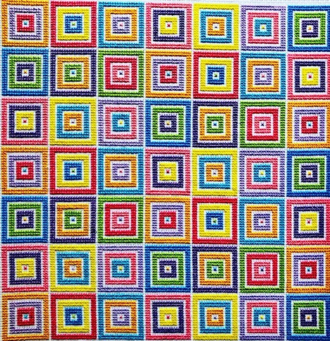 Squares Cross-stitch Design Chart PDF Download - Etsy