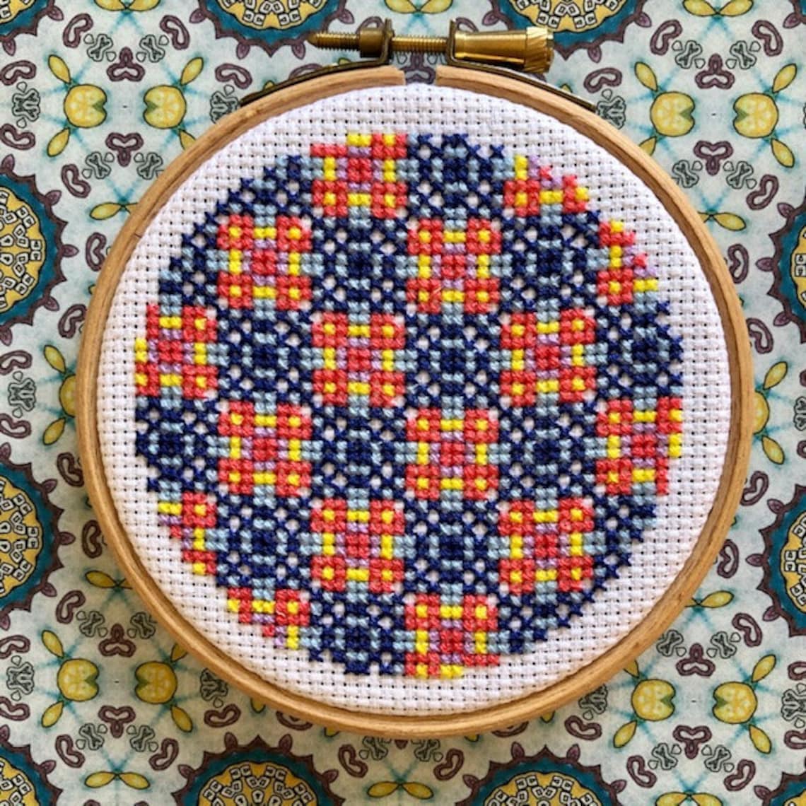 Pattern 2 Circle Cross Stitch Pattern Chart Pdf Download Design - Etsy
