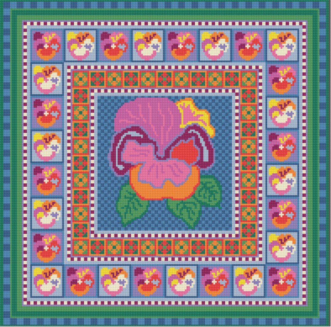 Pansy Design Cross Stitch Chart PDF Download - Etsy