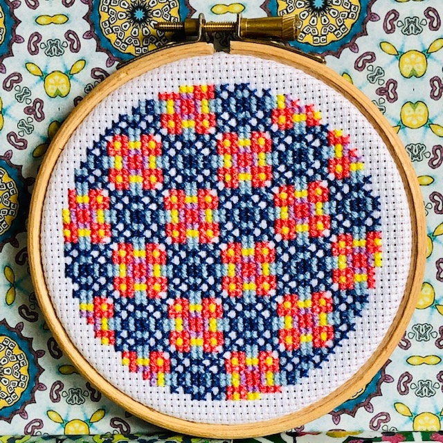 Pattern 2 Circle Cross Stitch Pattern Chart Pdf Download Design - Etsy