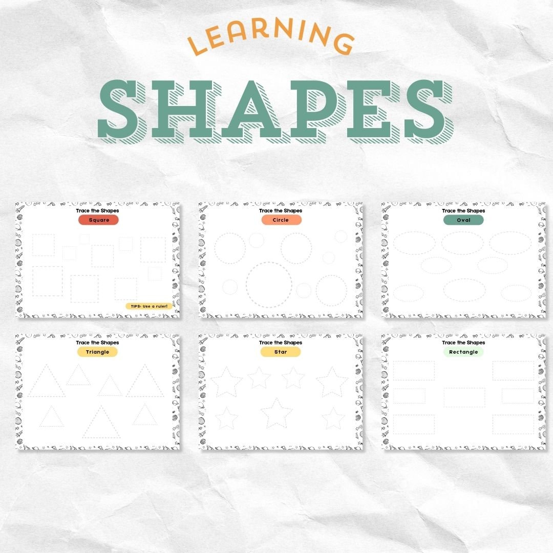 Printable Draw the Shape, Learn Shapes, Shape Tracing, Shape Drawing ...
