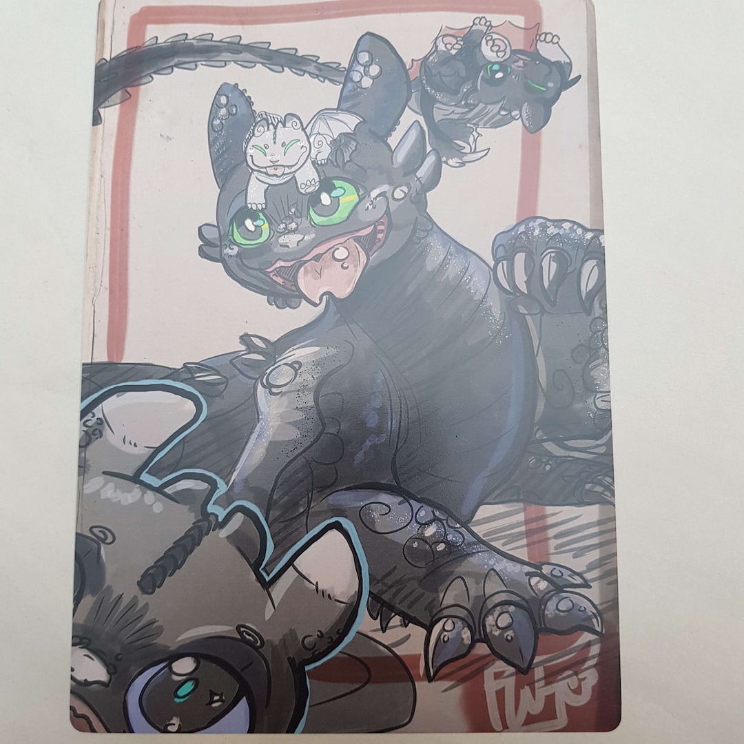 Toothless and His Night Lights A5 Print How to Train Your Dragon Httyd ...