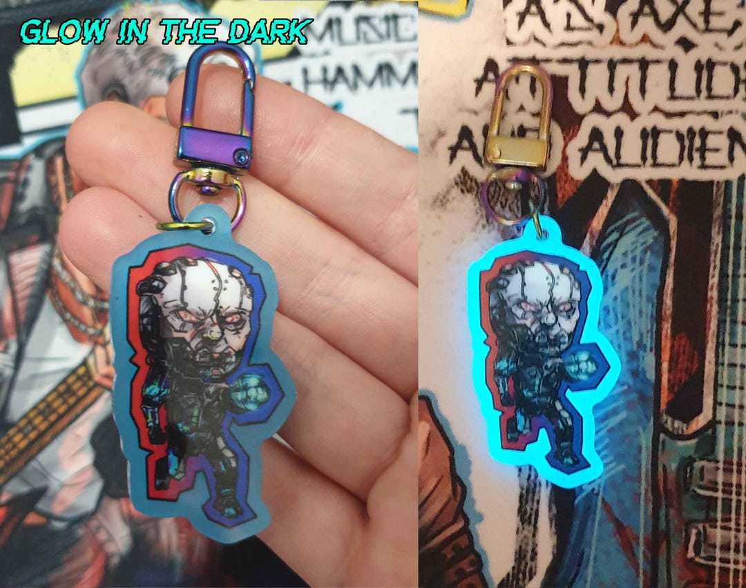 Adam Smasher Cyberpunk 2077 GLOW in the DARK Double Sided Keychain ...