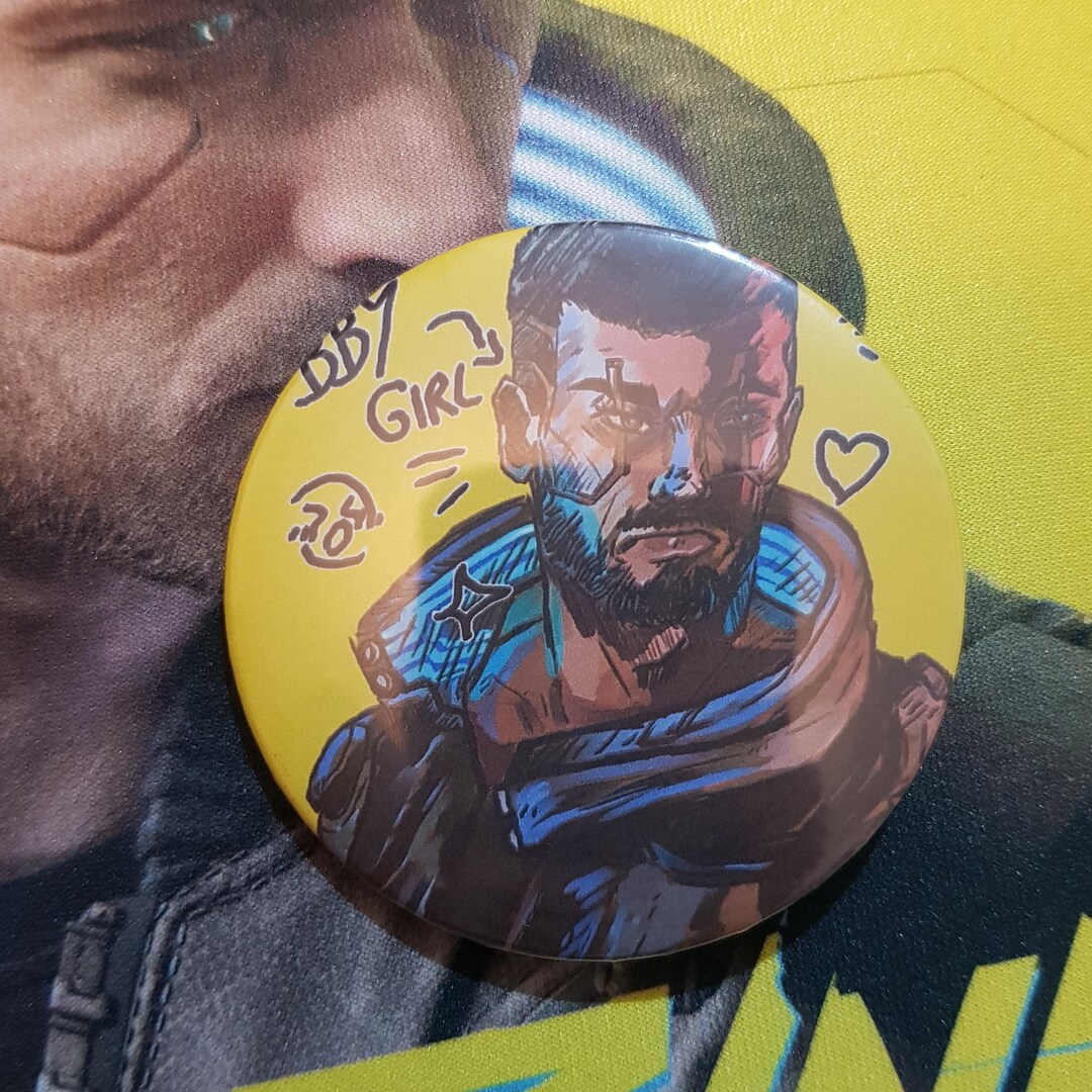 Cyberpunk 2077 Button Badge Pin, Vincent, Male V Meme Badge Bby Girl - Etsy