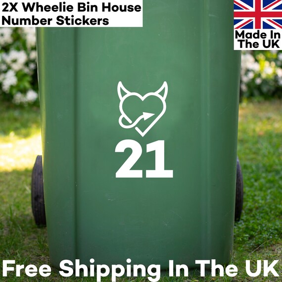 Wheelie Bin Sticker X2 Large Custom Number Stickers With - Etsy