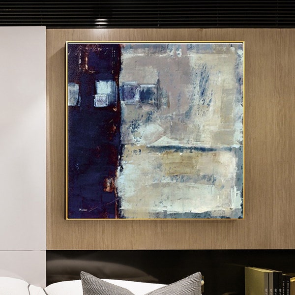 Abstract Art Navy - Etsy