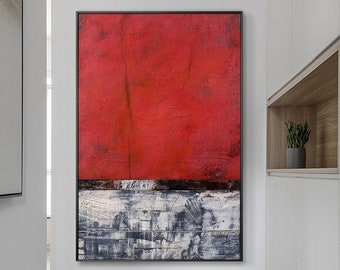 Red Canvas Painting | Etsy