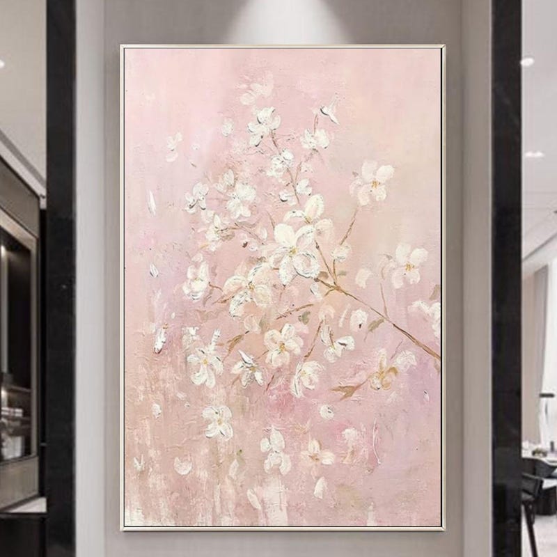 Pink Flower Painting - Etsy