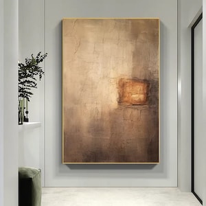 Abstract Painting Brown Minimalist Painting Brown Wall Art Texture ...