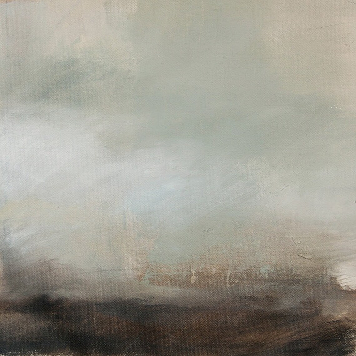 Grey Scenery Painting Brown Abstract Canvas Wall Art Painting - Etsy