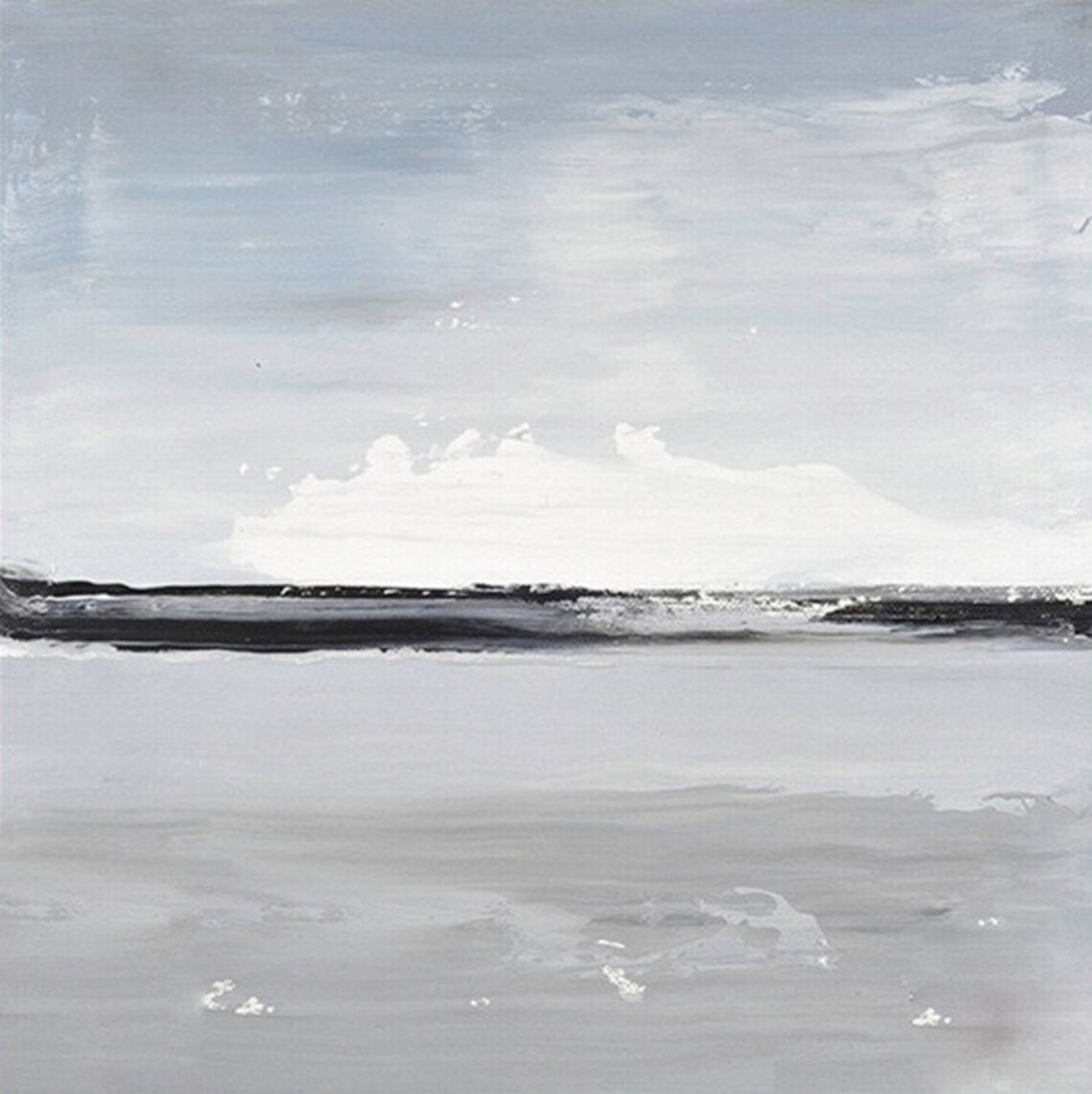 Landscape Painting Abstract Painting Grey Seascape Canvas Art - Etsy