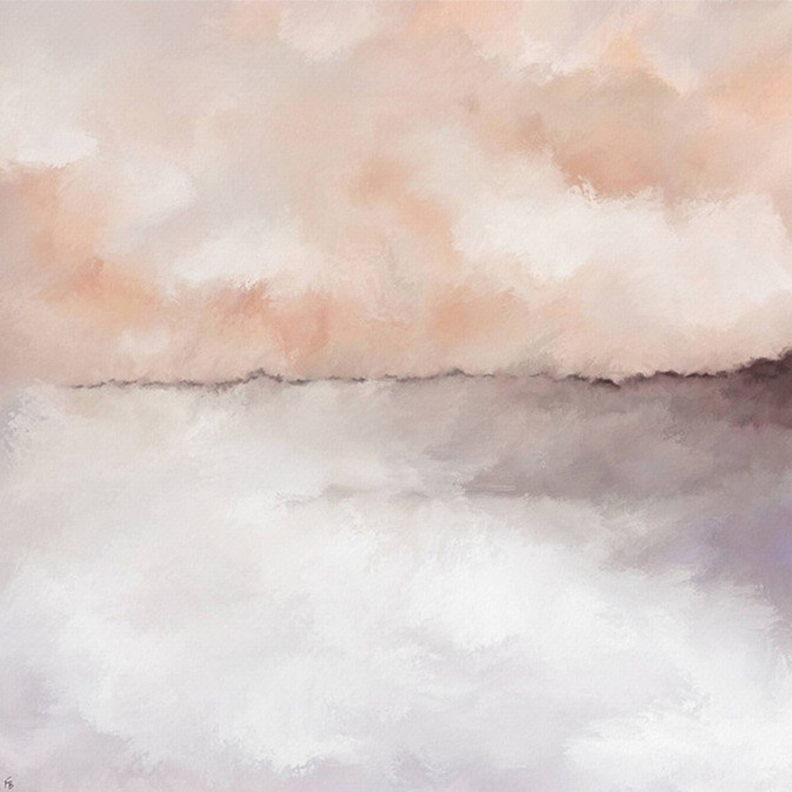 Landscape pink painting gray abstract canvas painting pink | Etsy