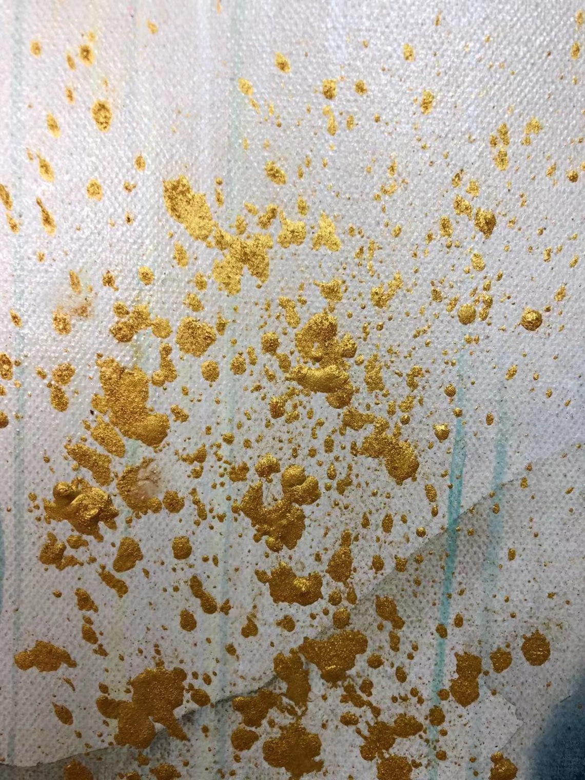 Gold art Set of 3 panels abstract painting acrylic painting | Etsy