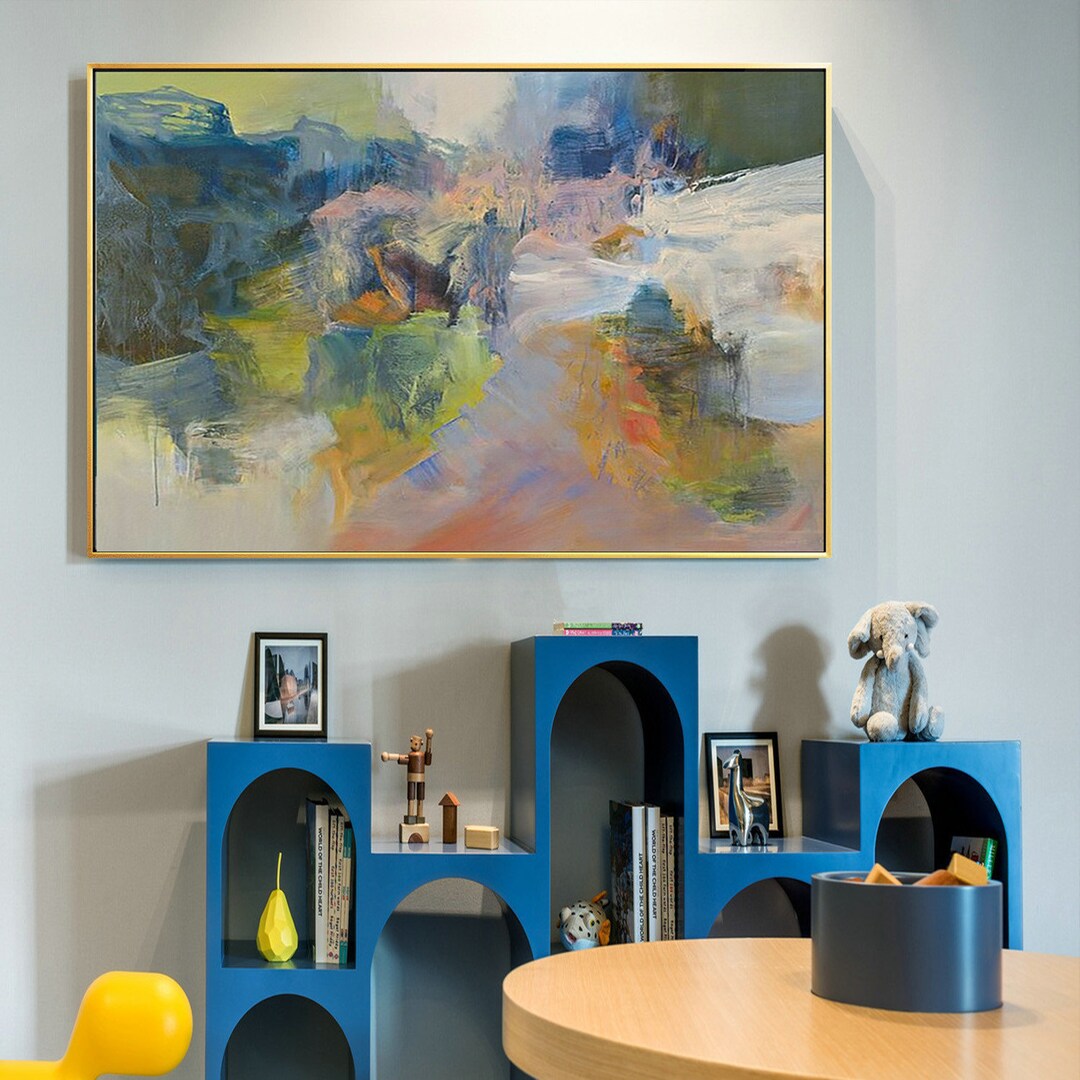 Simple Abstract Painting Art Color Mixtured Acrylic Painting - Etsy