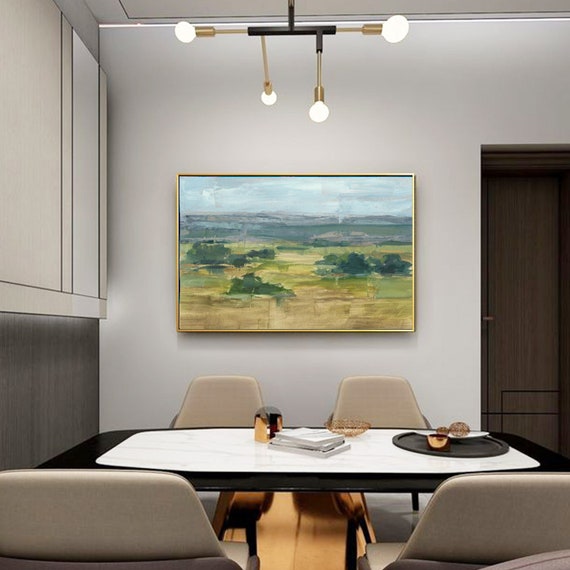 Abstract Scenery Painting on Canvas Grey Mountain Abstract | Etsy