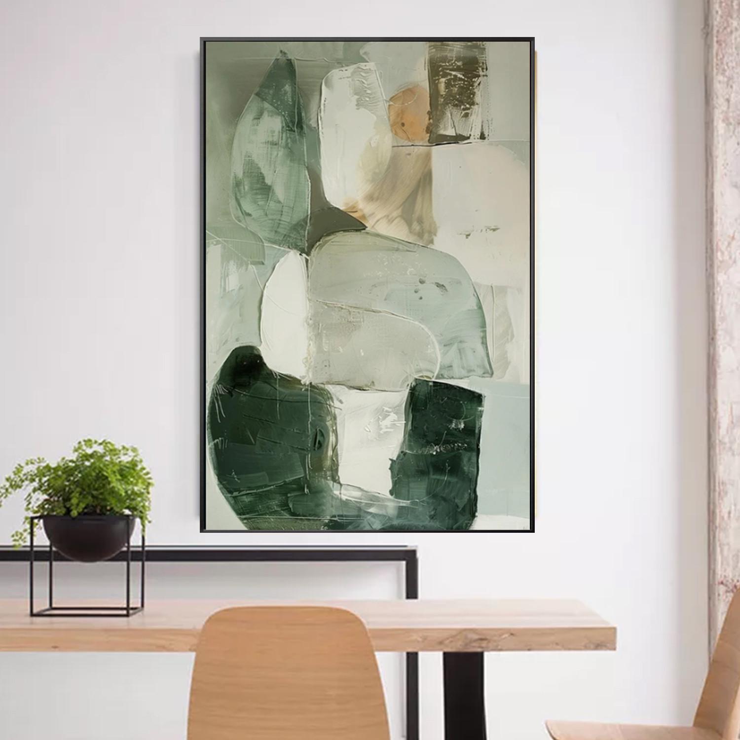 Green Abstract Painting Large Canvas Painting Green Abstract Art ...