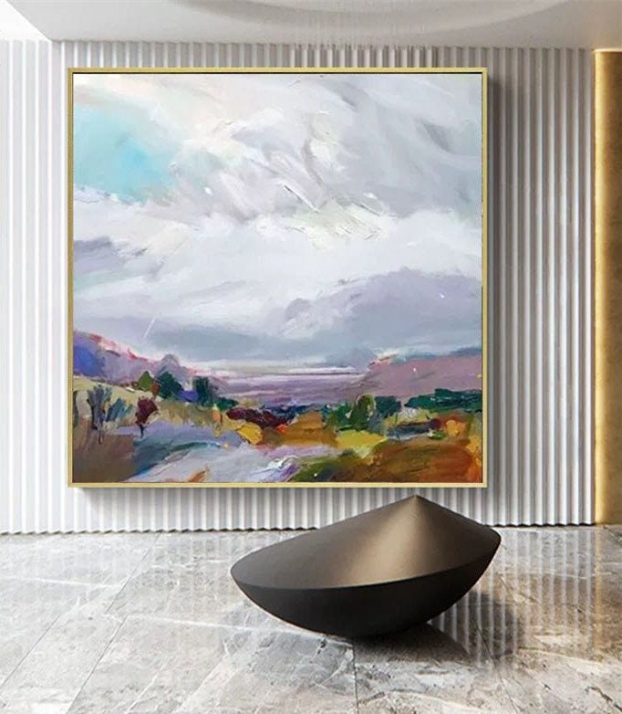 Abstract Acrylic Painting Landscape Scenery Painting Green | Etsy