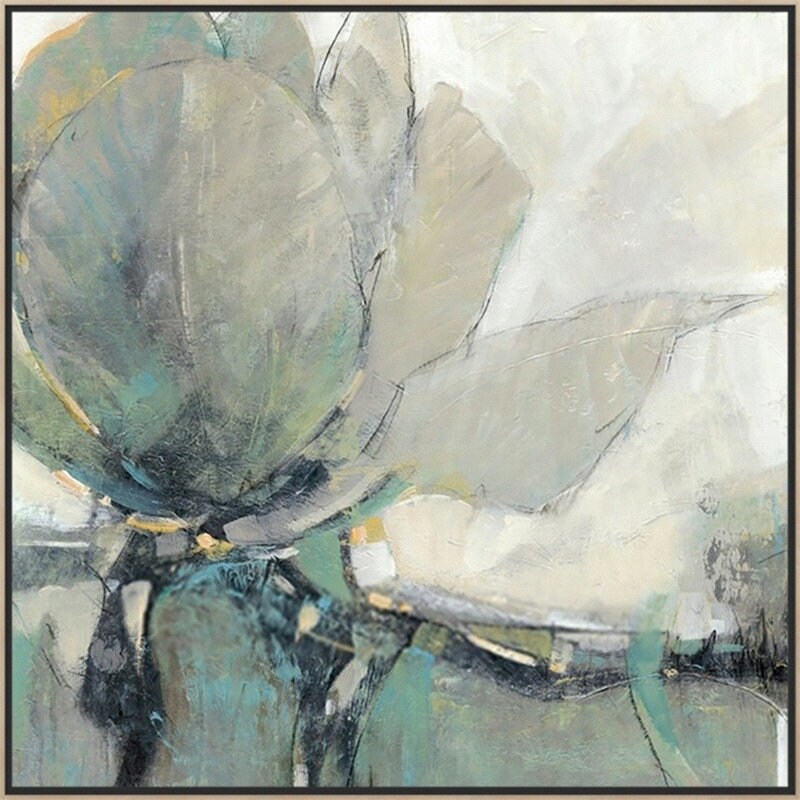 Modern Abstract Big Flower Painting Green Plant Floral Canvas | Etsy