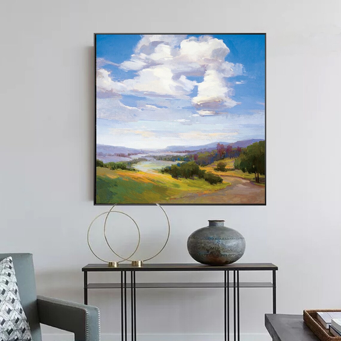 Abstract Acrylic Painting Landscape Scenery Painting Green | Etsy