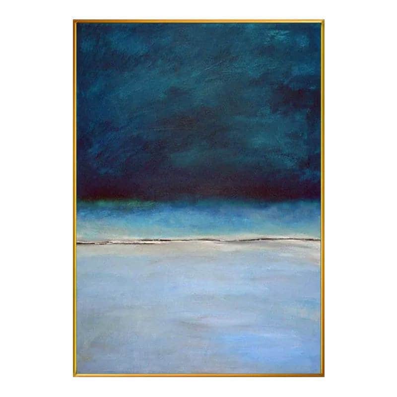 Navy Blue Landscape Painting Original Abstract Painting on Canvas Gray ...