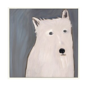 Abstract Animal Painting on Canvas Impressionism White Dog Painting ...