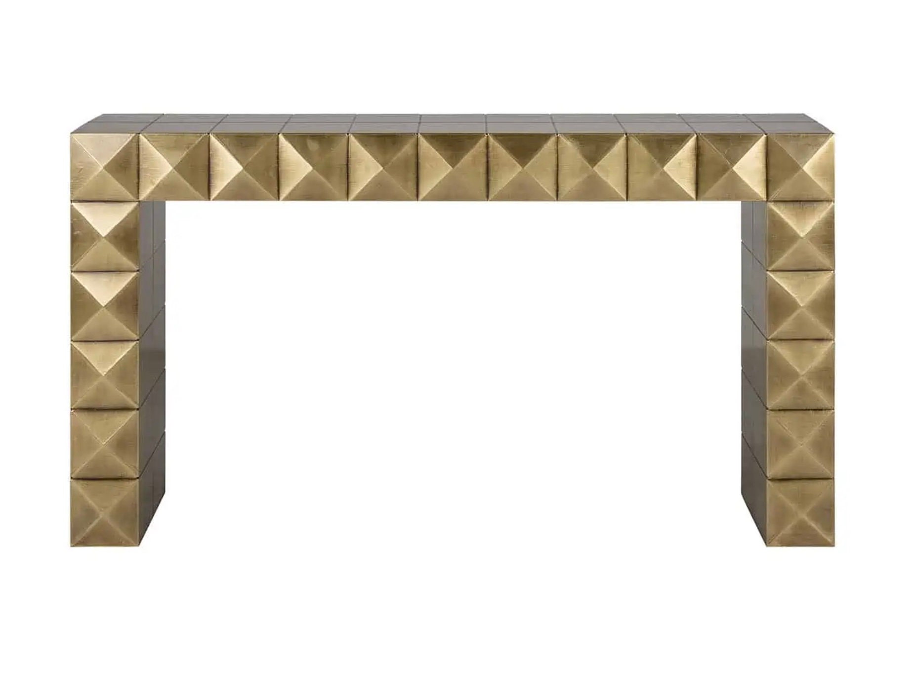 Brass Cladded Diamond Design Console With Brushed Finish - Etsy