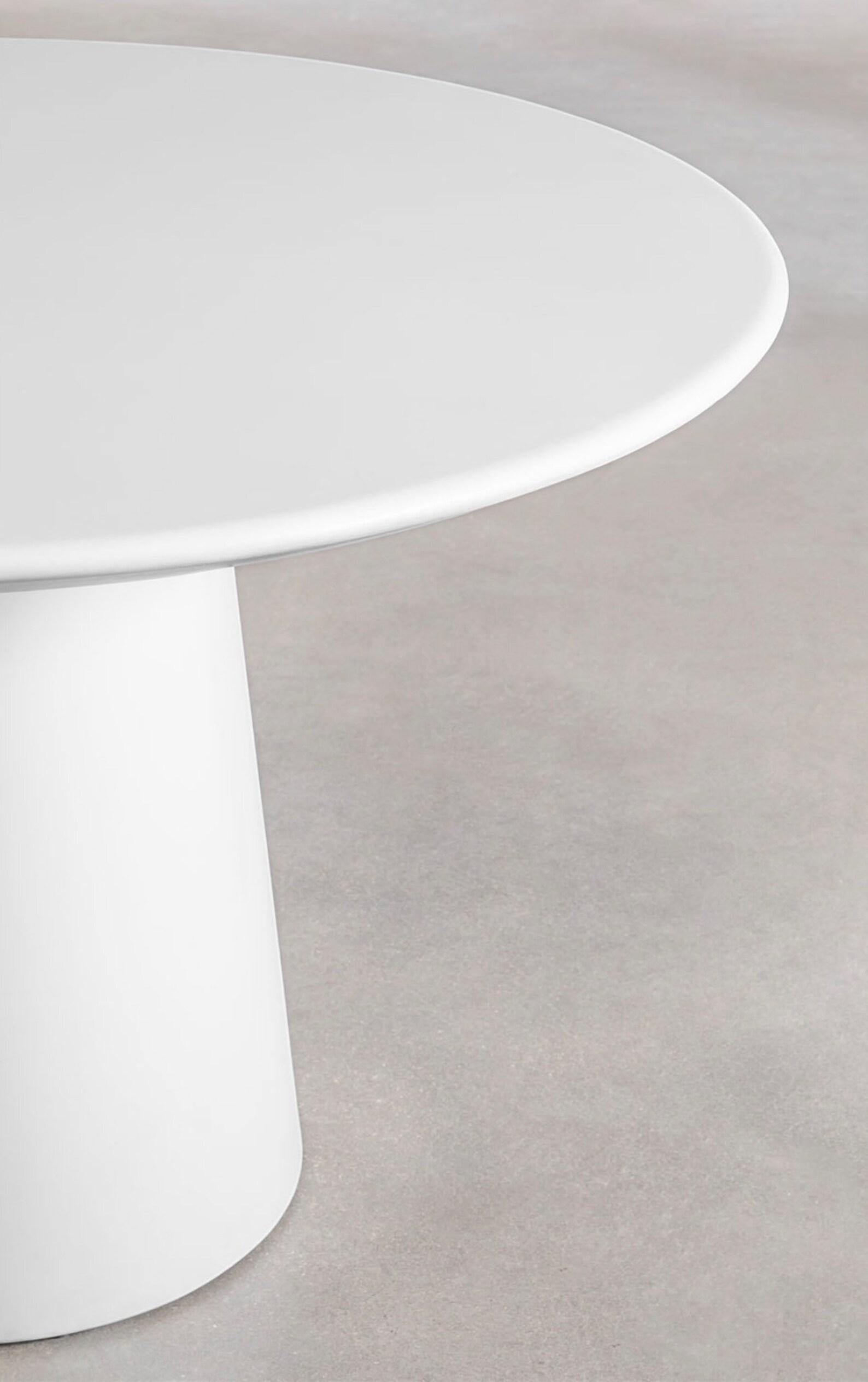Graze White Original Cement Finish Round Dining Table Wooden White ...