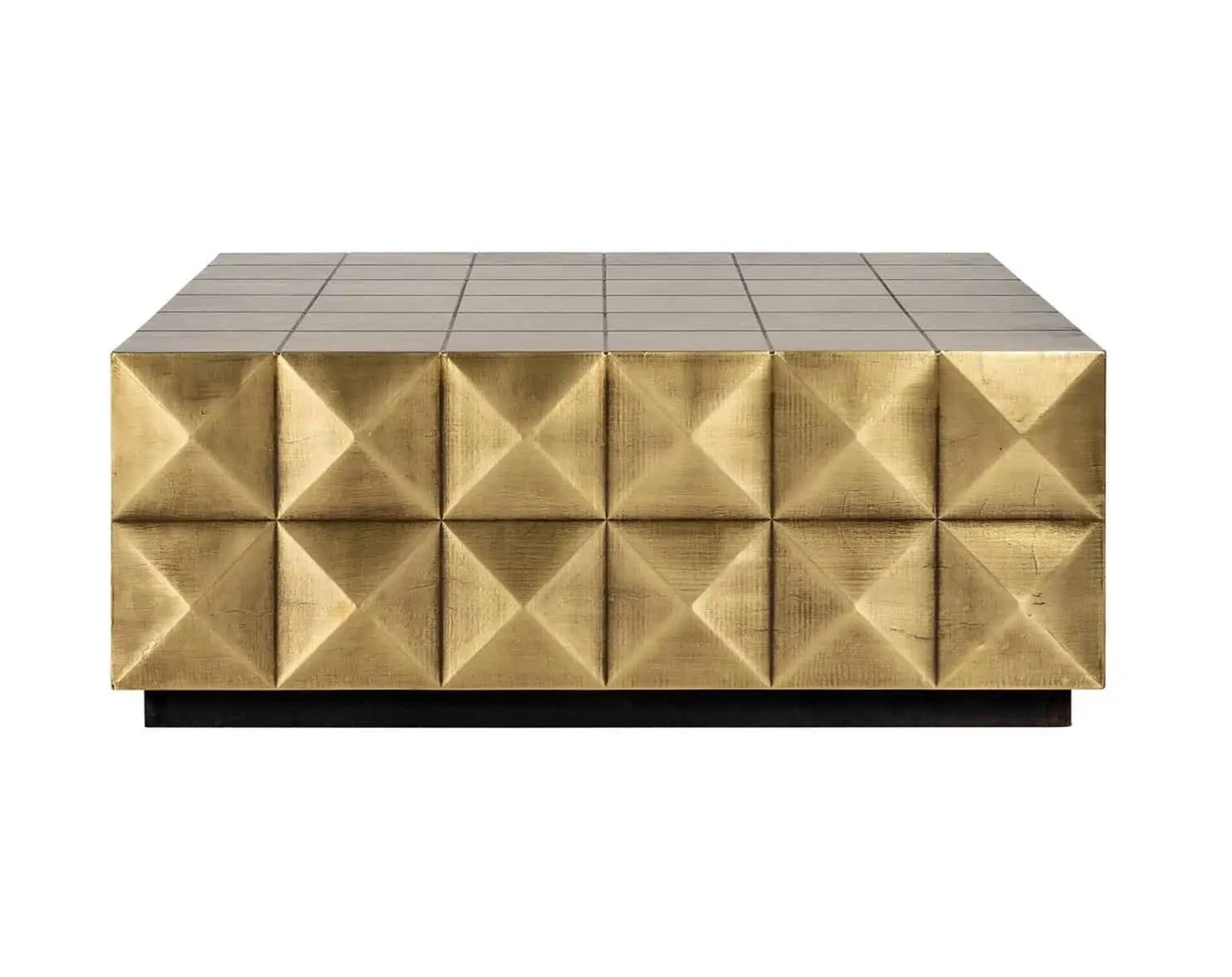 Brass Cladded Diamond Coffee Table Brushed Gold Metal Table - Etsy