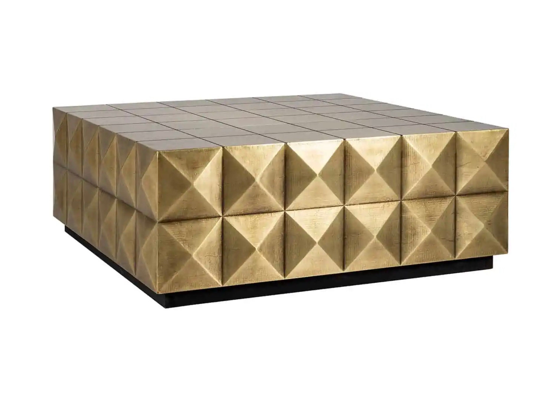 Brass Cladded Diamond Coffee Table Brushed Gold Metal Table - Etsy