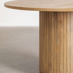 Acacia Wood Round Ripple Dining Table Graze Dining Table for Dining ...