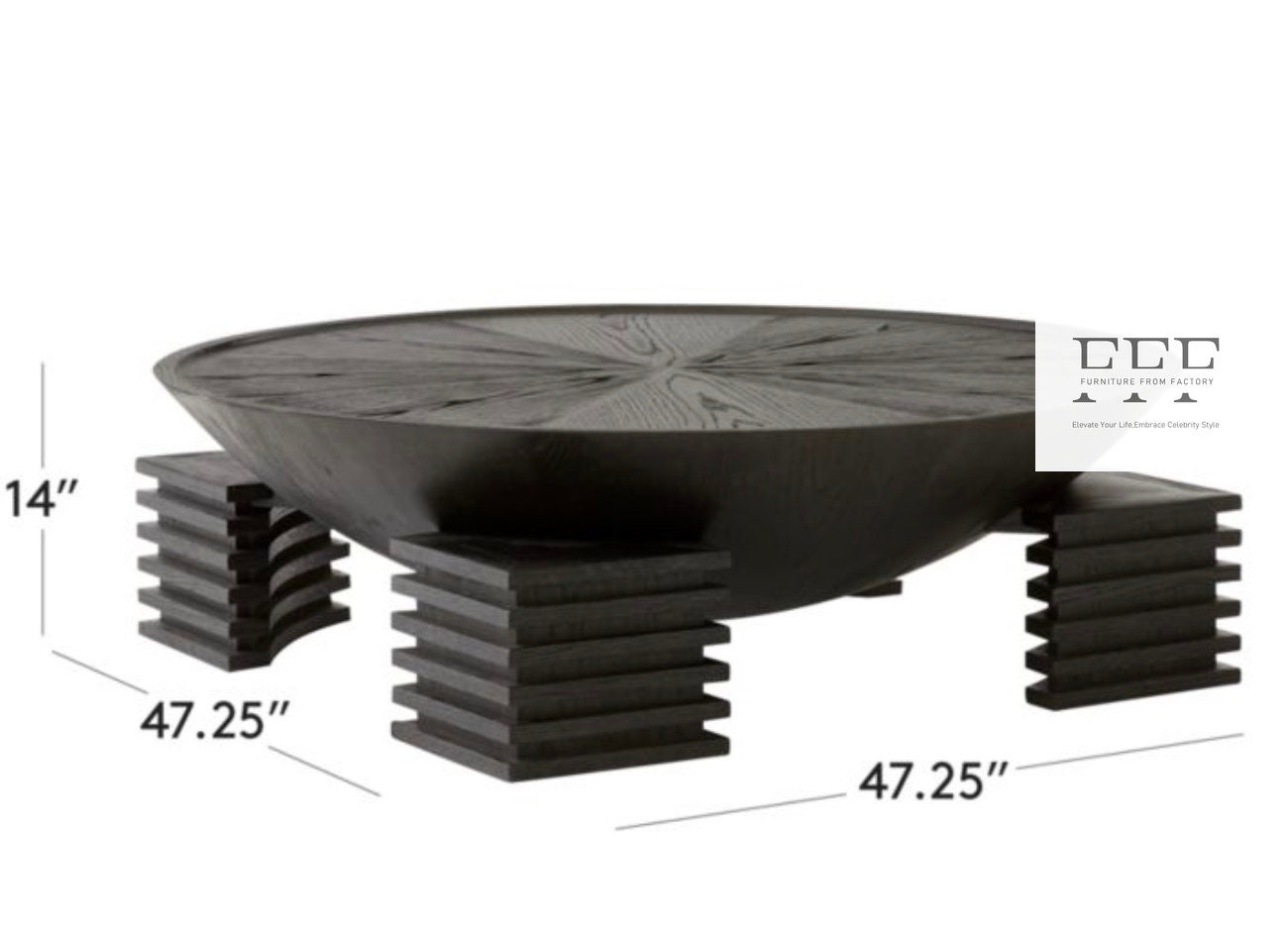 Modern Black Round Wooden Coffee Table Latest New Design Stylish Living ...