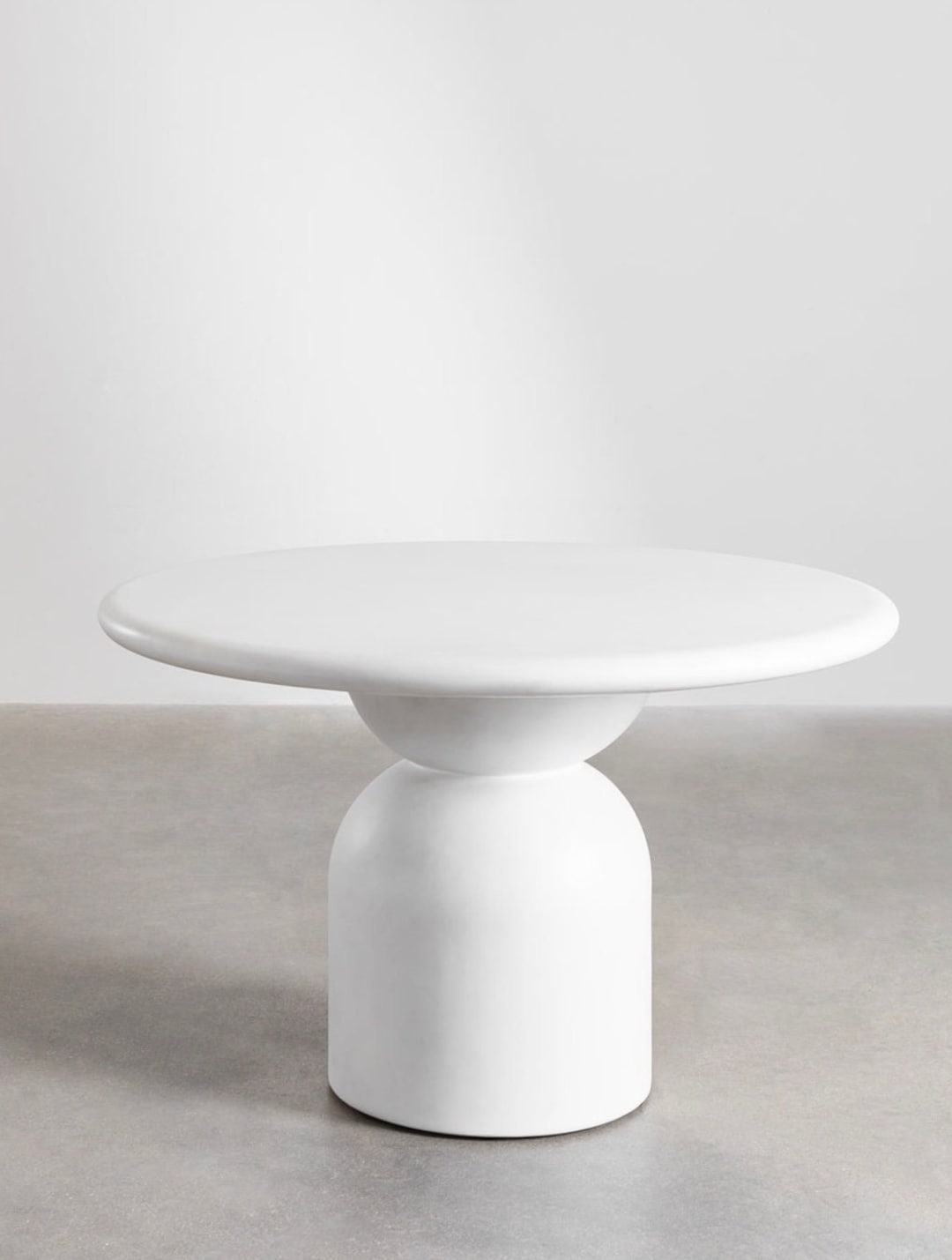 Graze White Original Cement Finish Round Dining Table Wooden White ...