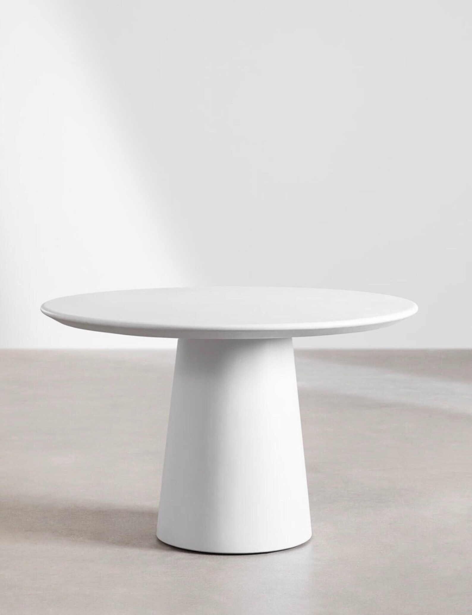 Graze White Original Cement Finish Round Dining Table Wooden White ...