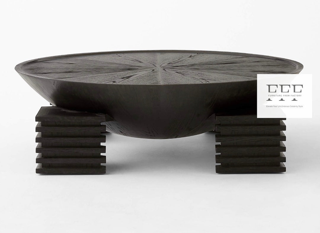 Modern Black Round Wooden Coffee Table Latest New Design Stylish Living ...