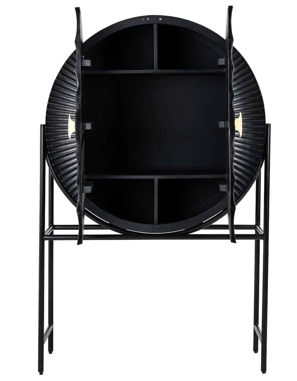 Sunrise Design Wooden Round Black Wine Cabinet Handcrafted Wine Storage ...