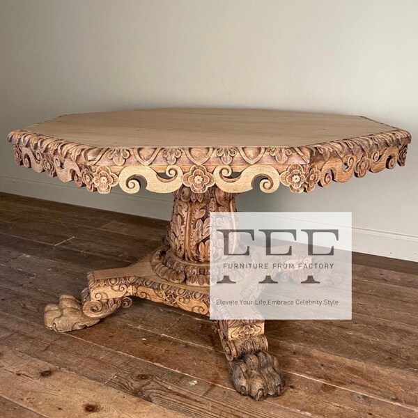 Carved Dining Table - Etsy