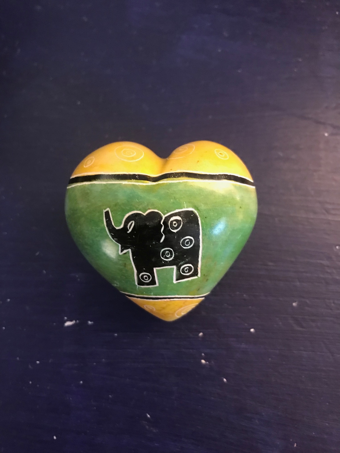 Kisii Kenya African Soapstone Heart Elephants Vintage Hand Made - Etsy