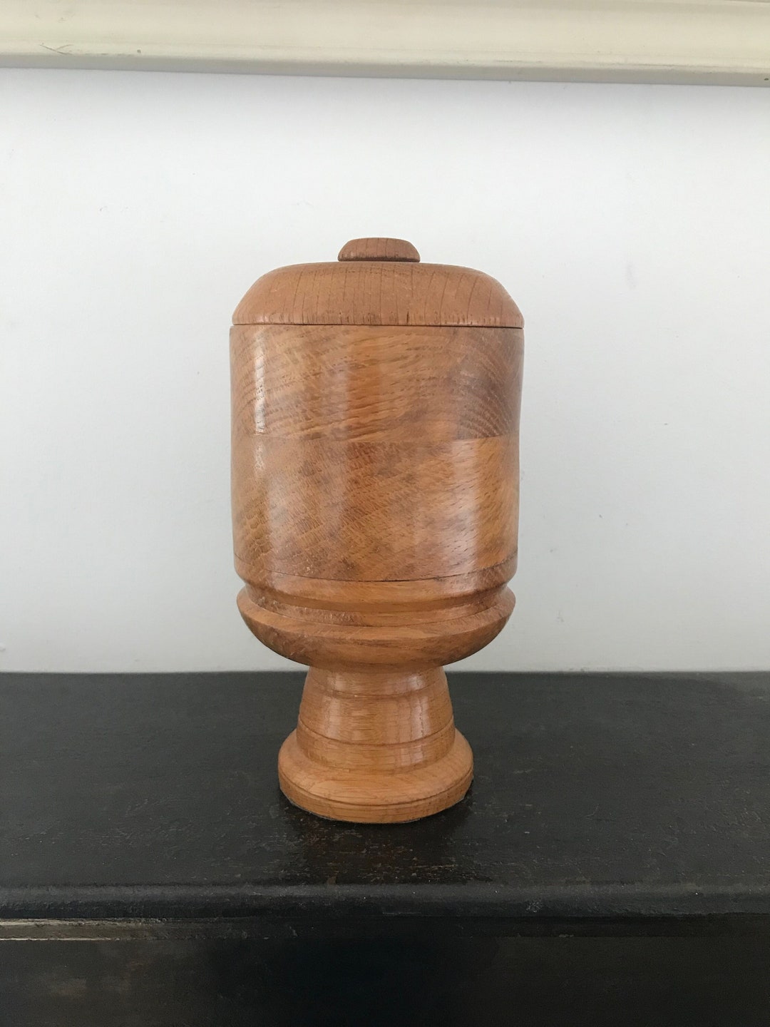 Turned Oak Lidded Canister Pot Hand Made Vintage English Oak Treen - Etsy