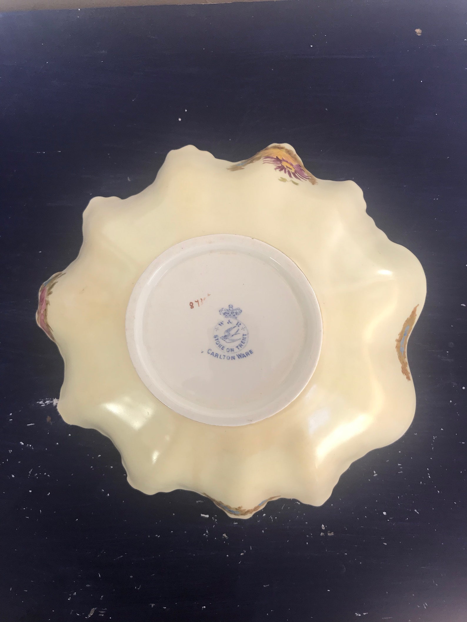 Carlton Ware Bowl Blush Ivory Shell Form Chrysanthemum 1892 | Etsy