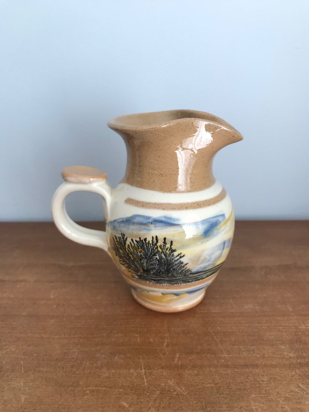 Boscastle Pottery Jug Mochaware Roger Irving Little Hand - Etsy UK