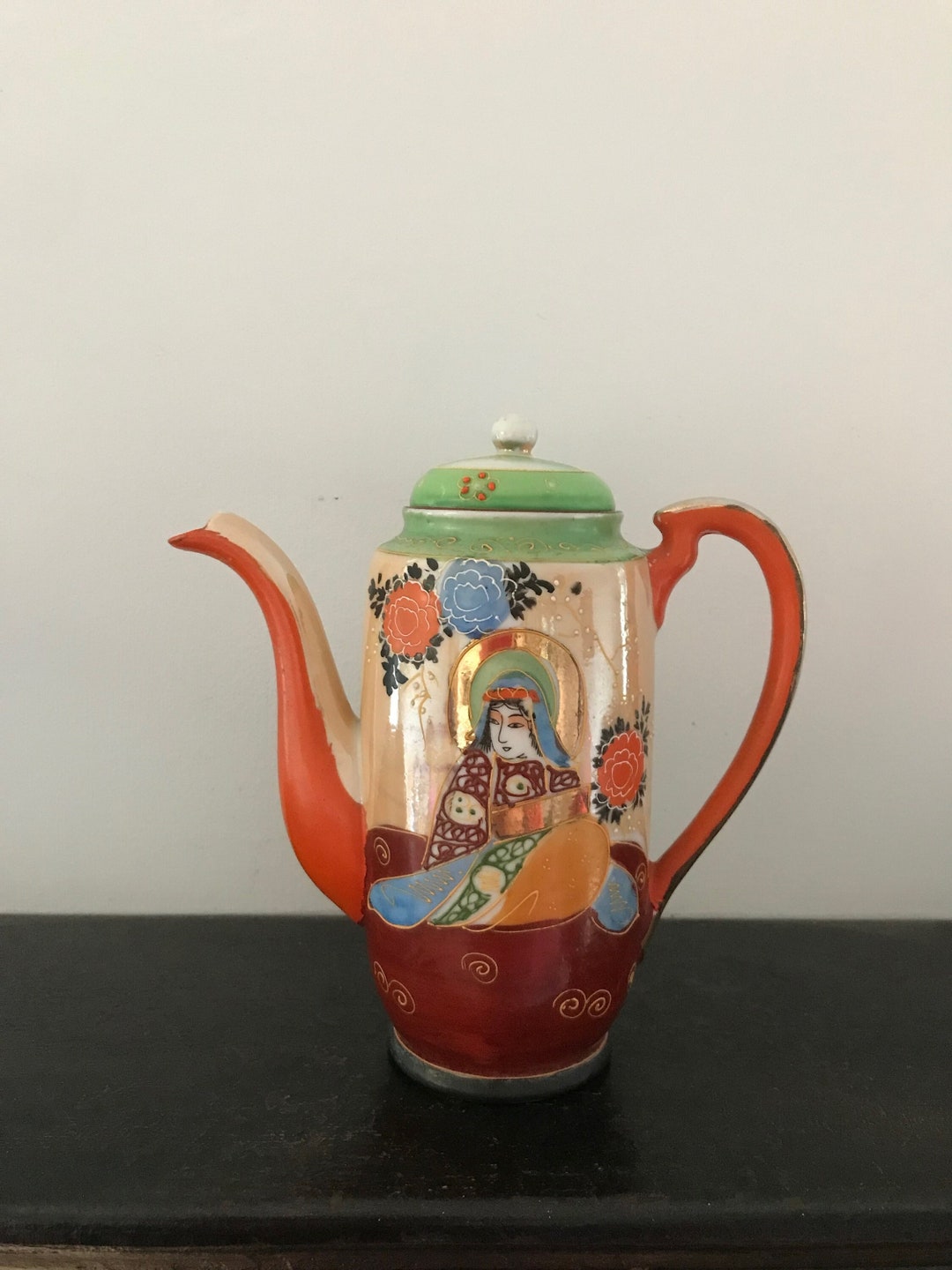 Genuine Samurai China Coffee Pot Japan Hand Painted Mid Century Vintage ...