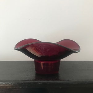Ruby Red Sowerby Tricorn Glass Bowl Tyneside Vintage Mid Century - Etsy UK