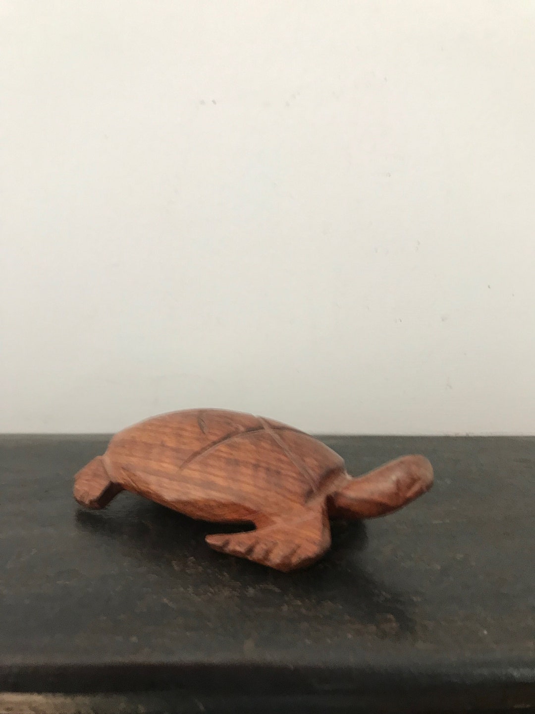 Wooden Turtle Hand Carved Hardwood Vintage - Etsy