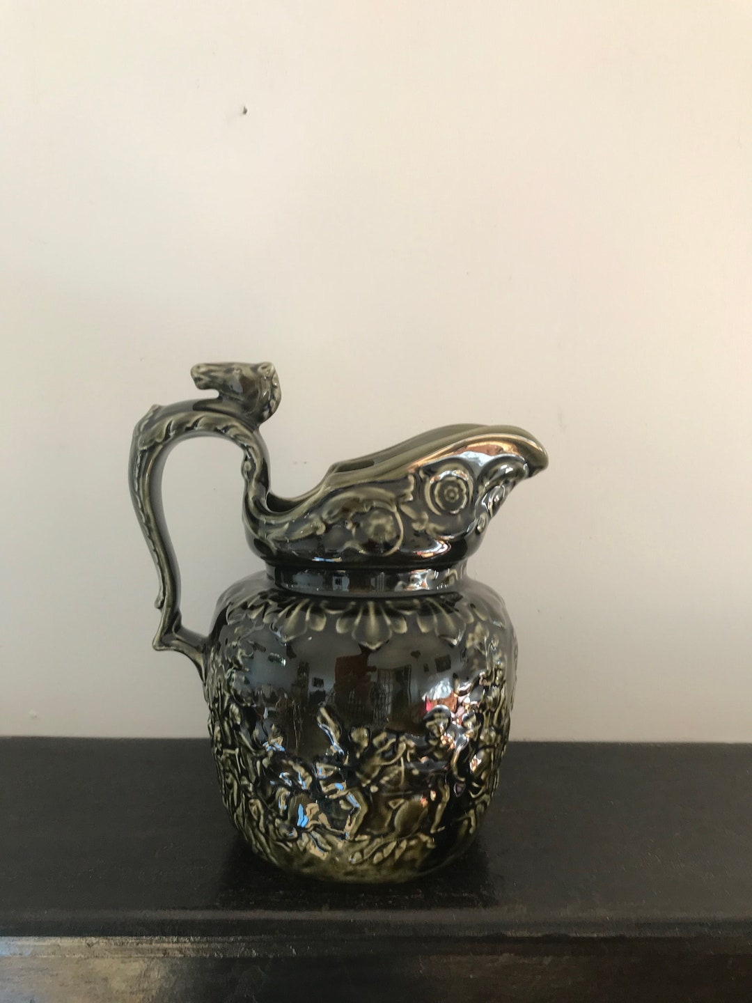 Arthur Wood Horse Handle Jug Pitcher William Cowper John Gilpin Vintage ...