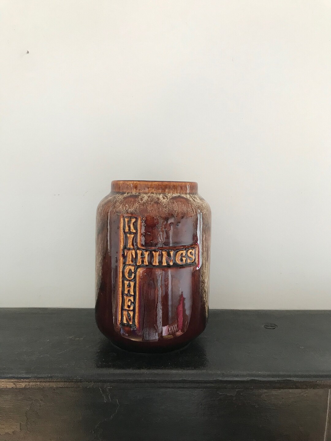 Fosters Pottery Kitchen Things Container Vintage Cornwall Honey Glaze ...