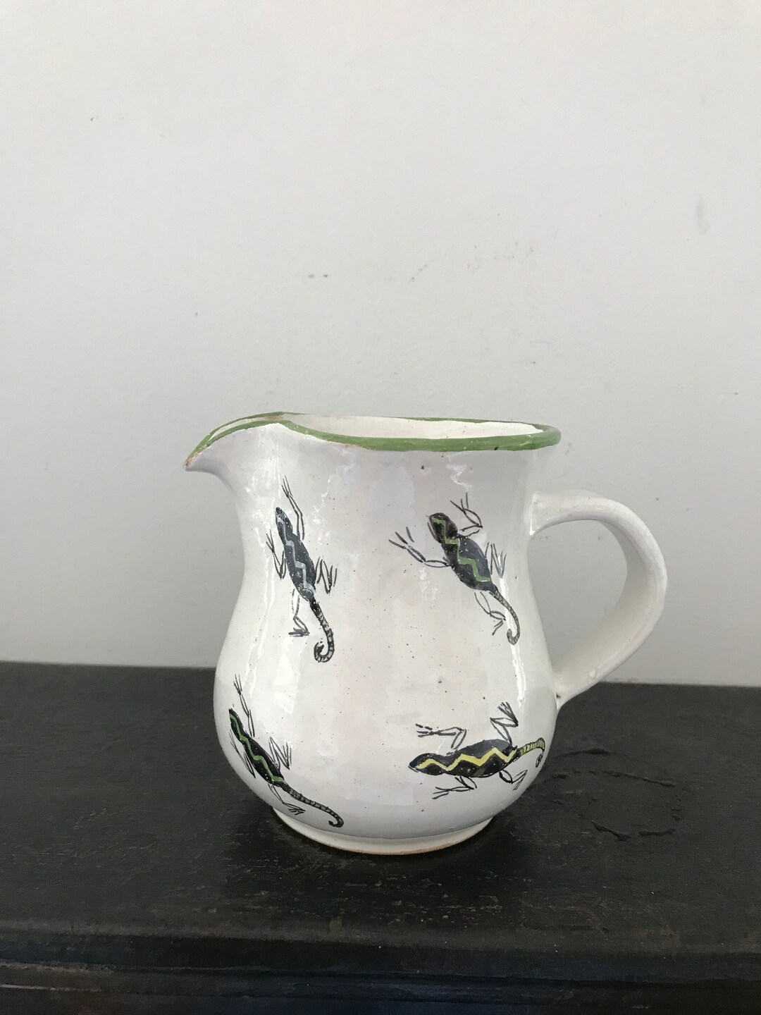 Fired Earth Jug Hand Made Lizards Vintage England - Etsy