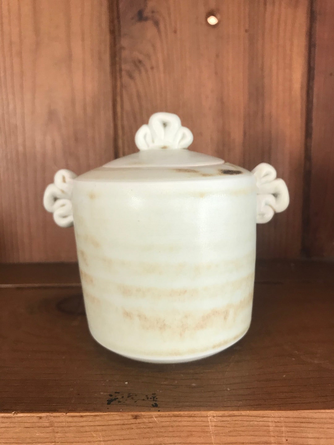 Studio Pottery Lidded Pot Fleur De Lys Vintage. - Etsy