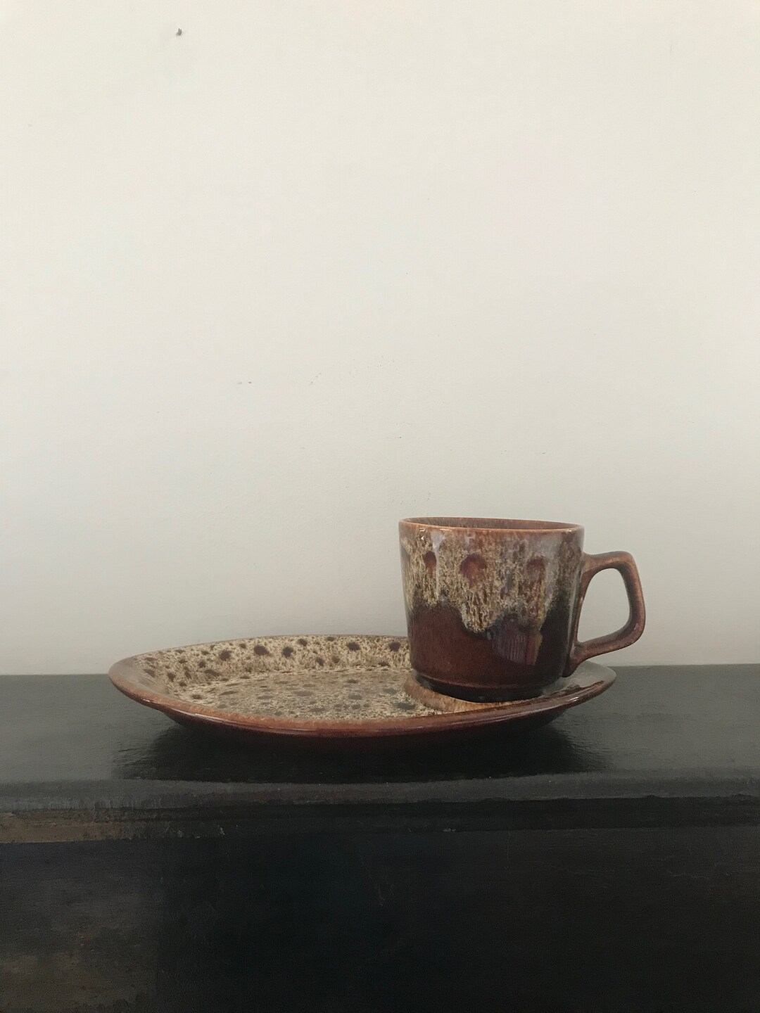 Fosters Pottery Teacup and Biscuit Tray Vintage Cornwall - Etsy