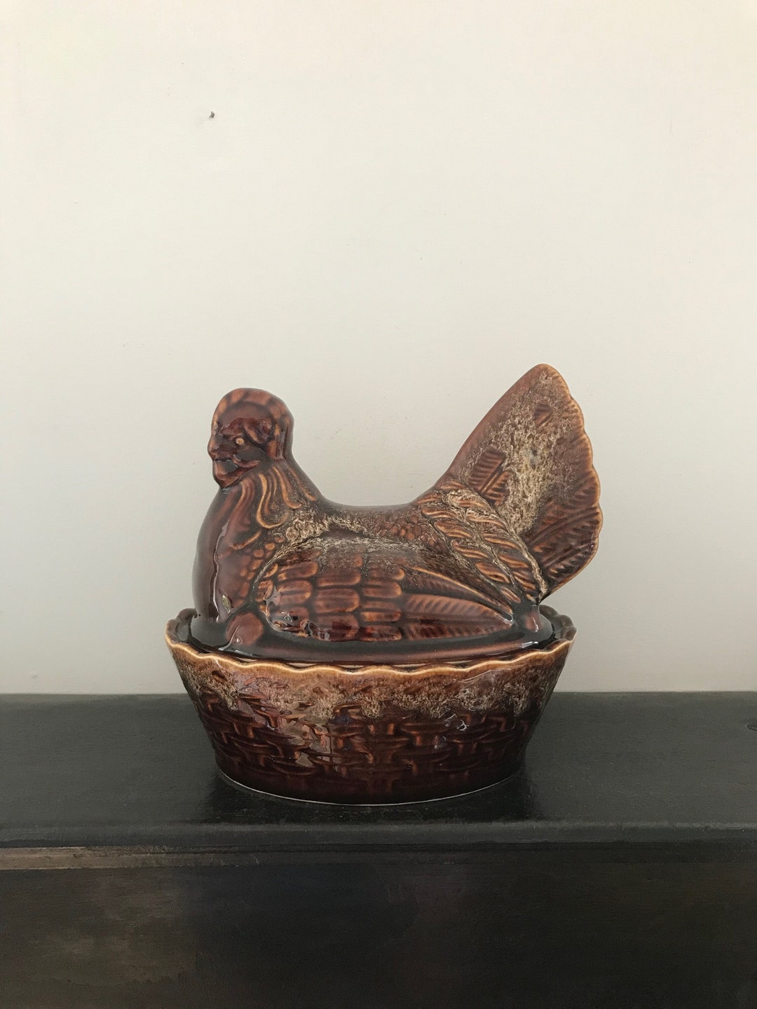 Fosters Pottery Egg Holder Chicken Crock Pot Vintage Mid Century ...
